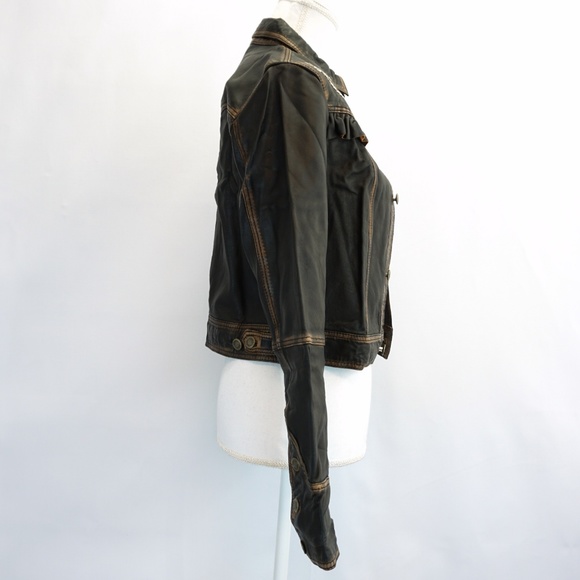 Max Studio | Jackets & Coats | Max Studio London Cropped Lamb Leather ...